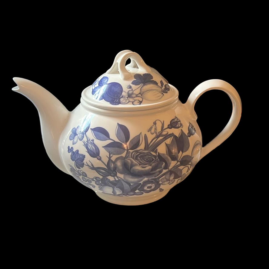 Vintage Portmeirion Blue & White Teapot in "Harvest Blue" Design 1995 ...