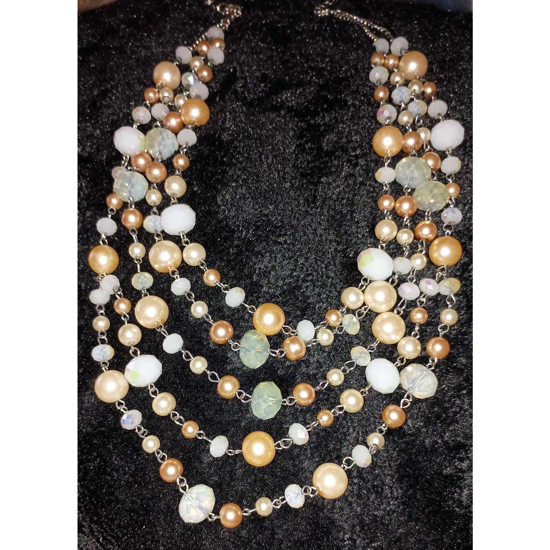 #113-Vintage Multi-Strand Pearl and Bead Necklace