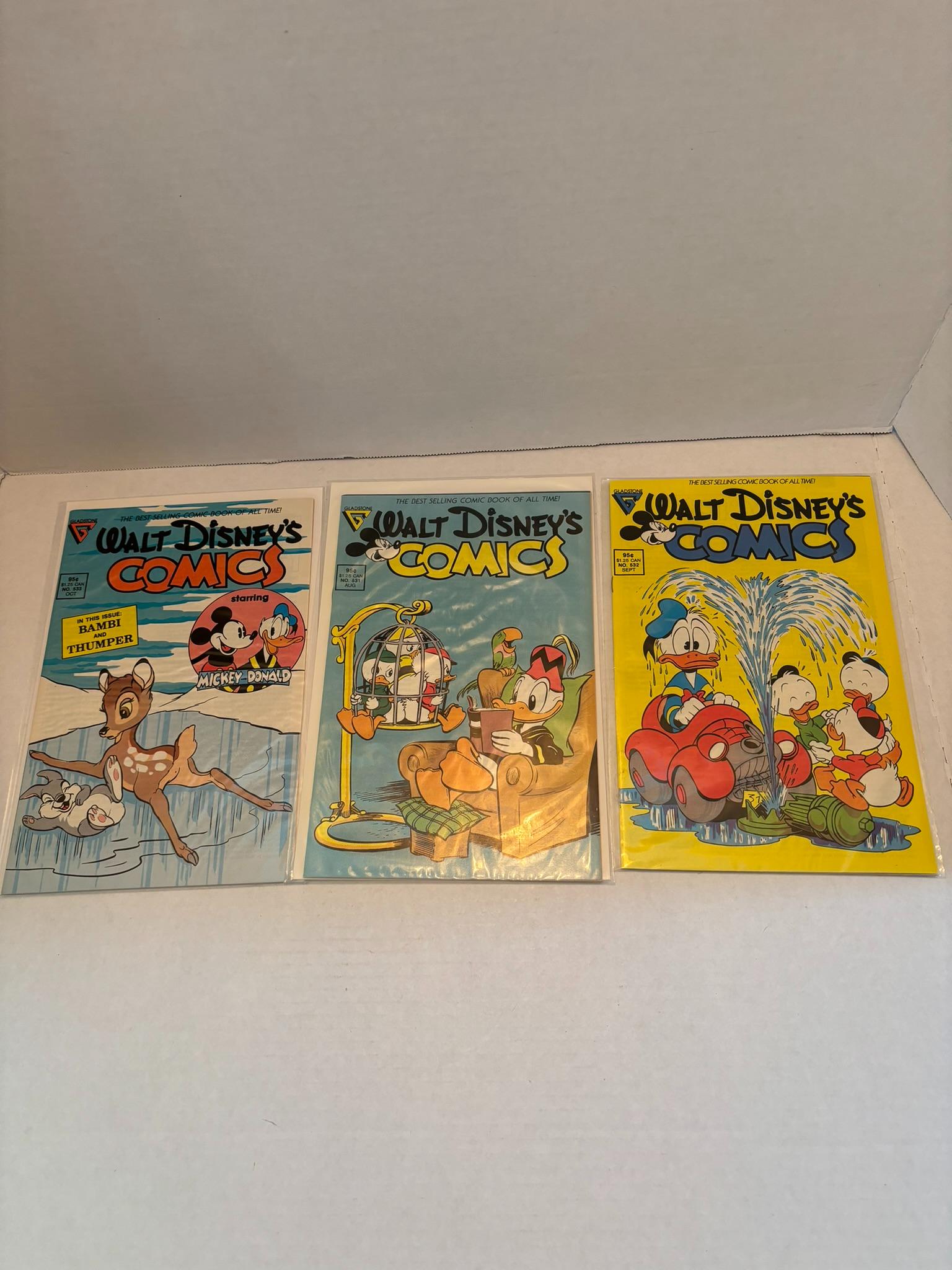Vintage Lot of 3 Walt Disney Comics from Gladstone No.s 531-533 Mickey ...