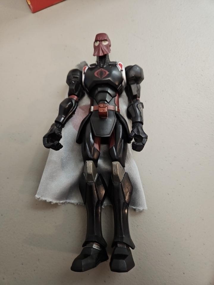 GI Joe Sigma 6 COBRA COMMANDER With Cape Silver 8" Hasbro 2006