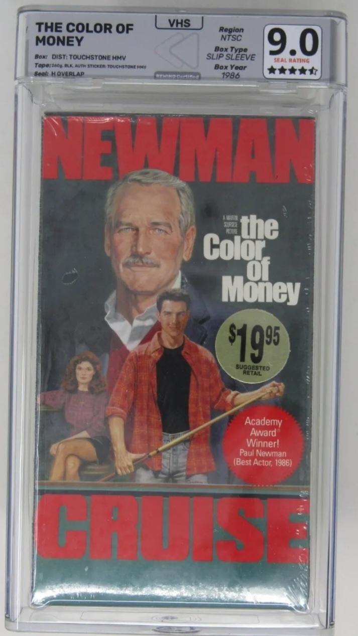 THE COLOR OF MONEY VHS Rewind Grading 9.0 Tom Cruise Paul Newman