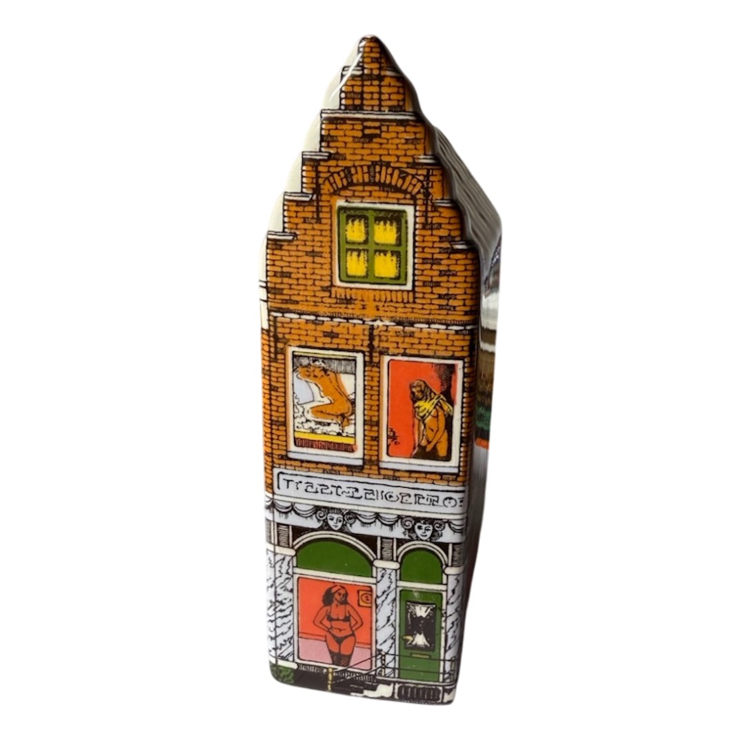 Vintage Delft Ceramic Red Light District Polychrome Bldg - Hand Painted ...