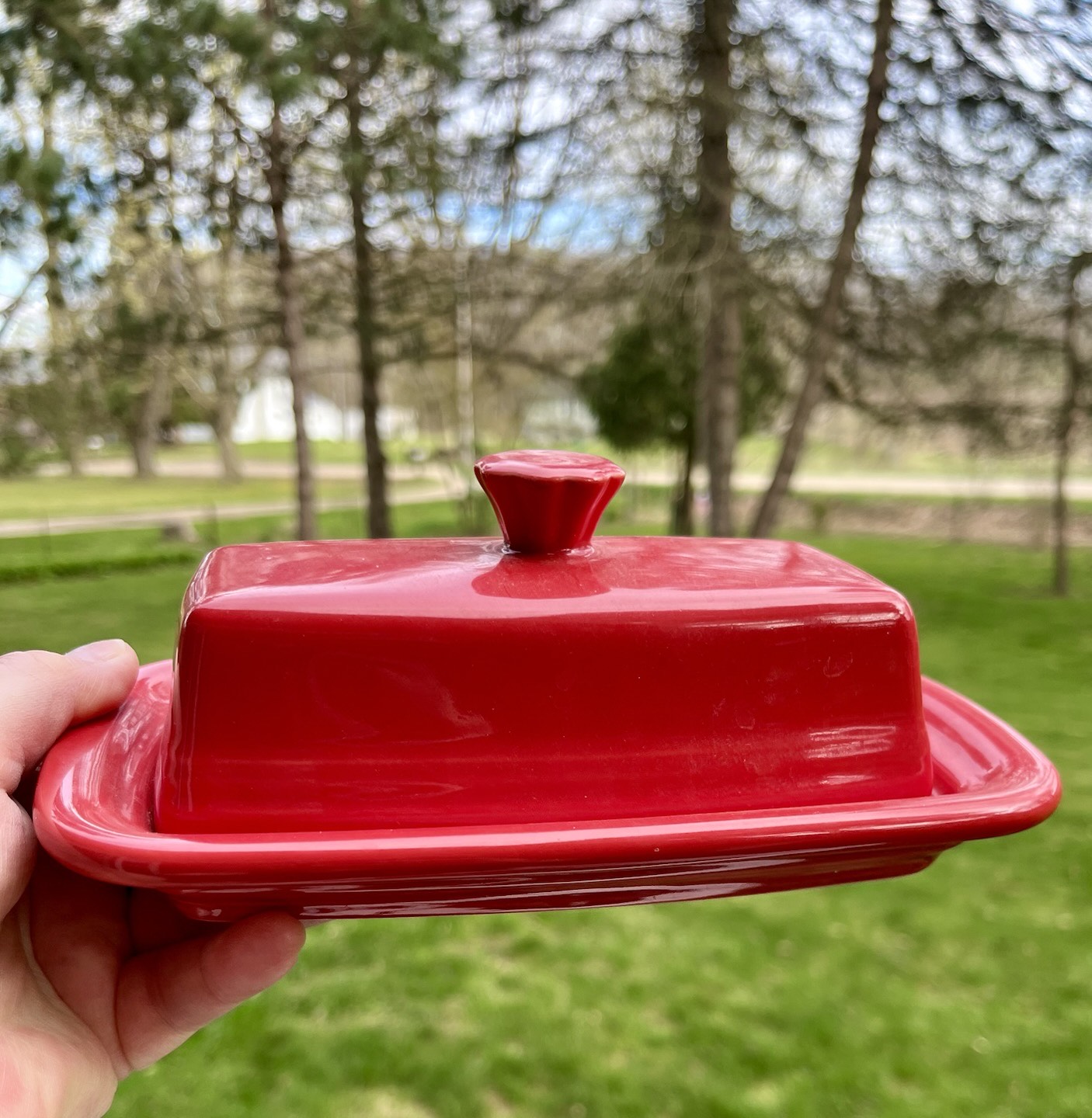 Fiesta Homer Laughlin HLC Fiestaware USA Red Scarlet Covered Butter ...