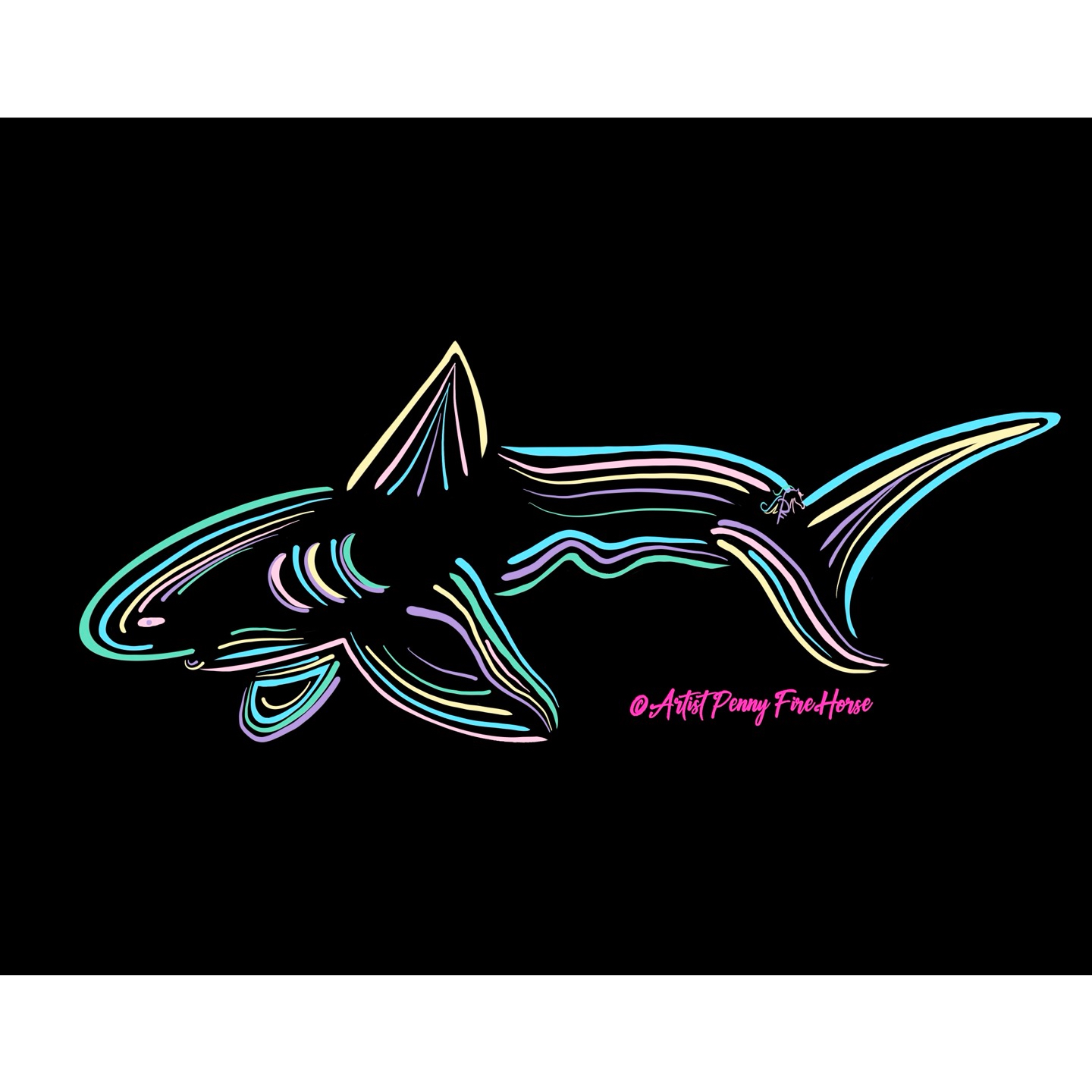 Tiger Shark • Neon Sea Creatures Series • Fine Art Print