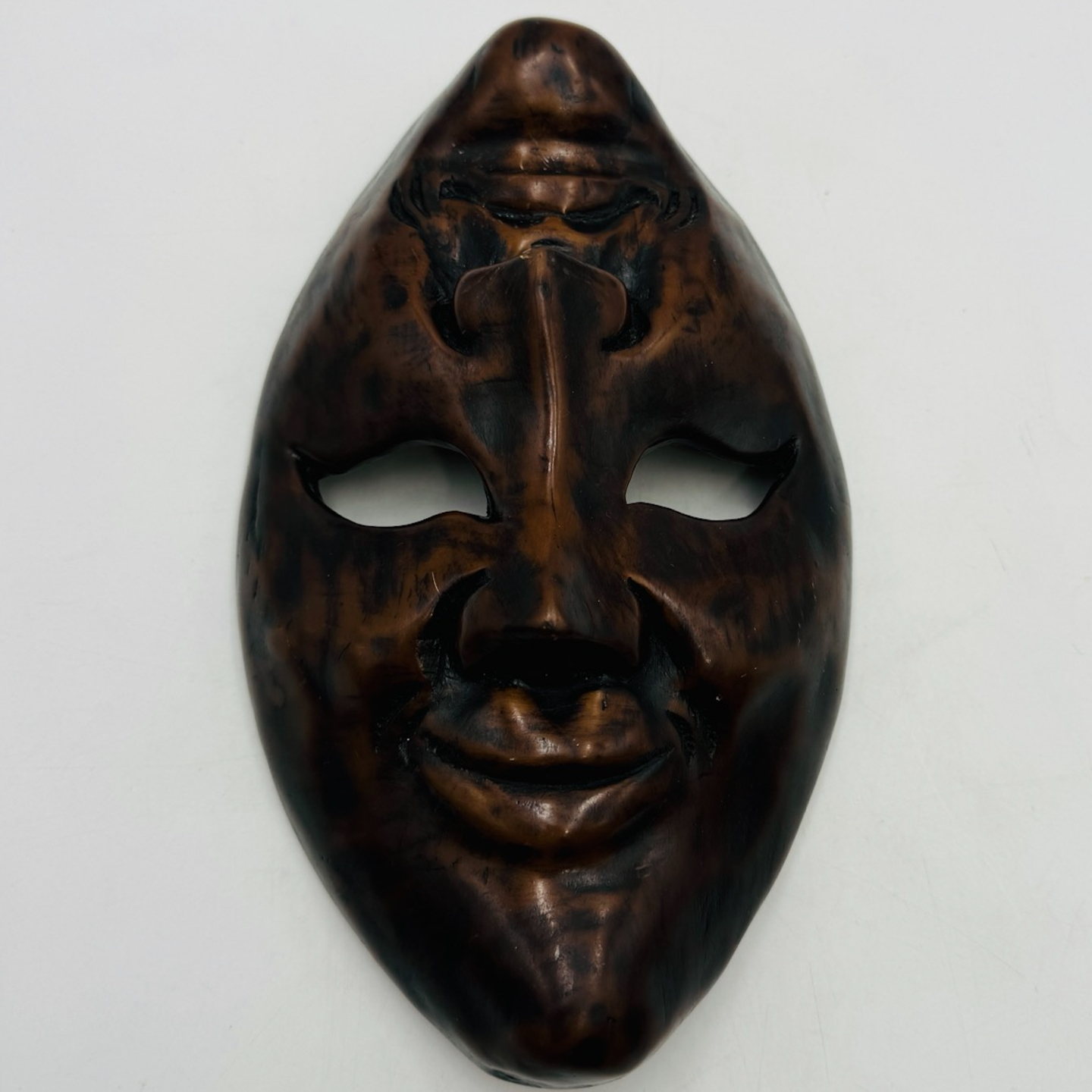 Thai Ceramic Comedy / Tragedy Mask Reversible Wall Art Happy Sad Vintage