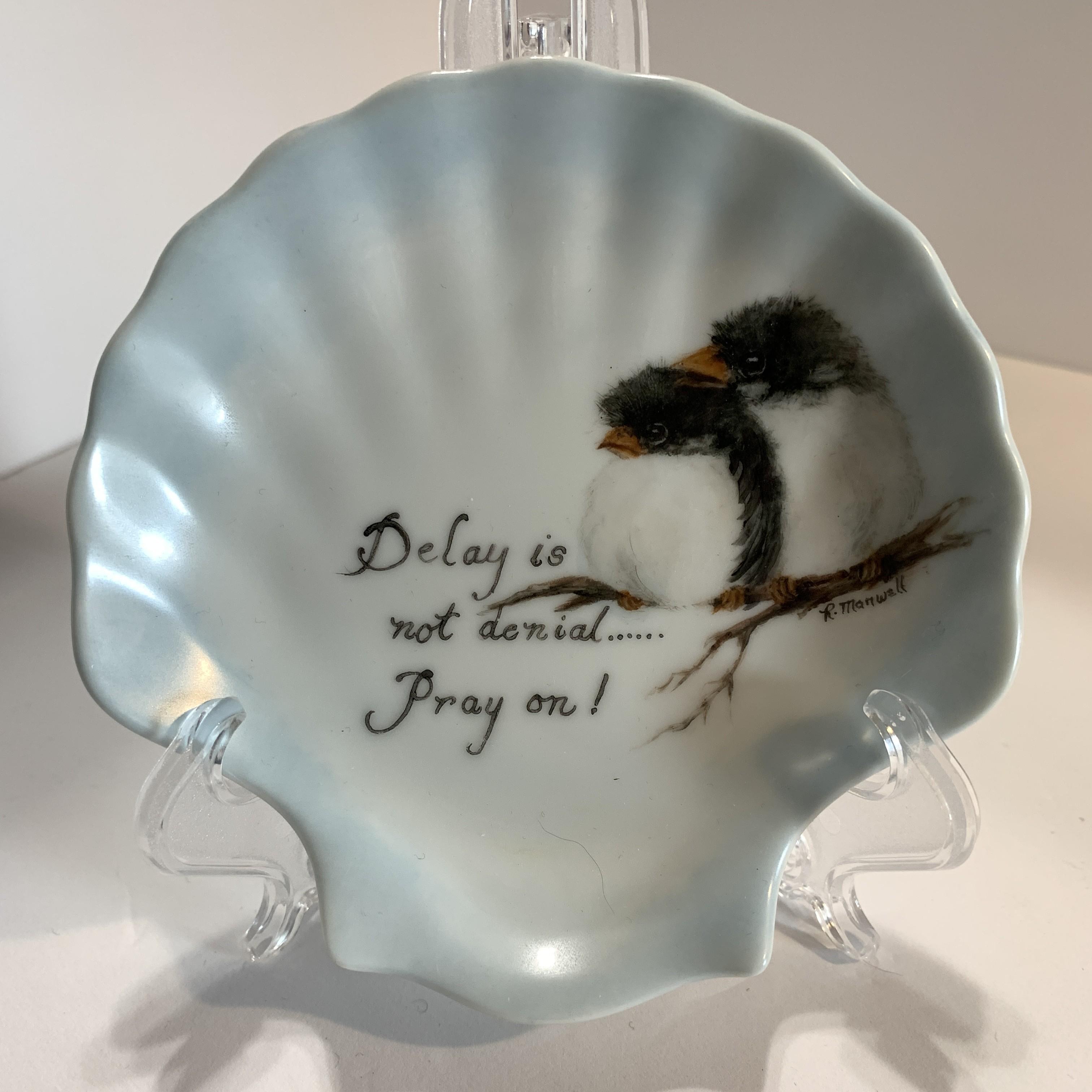 Bird Shell Dish Hand Painted