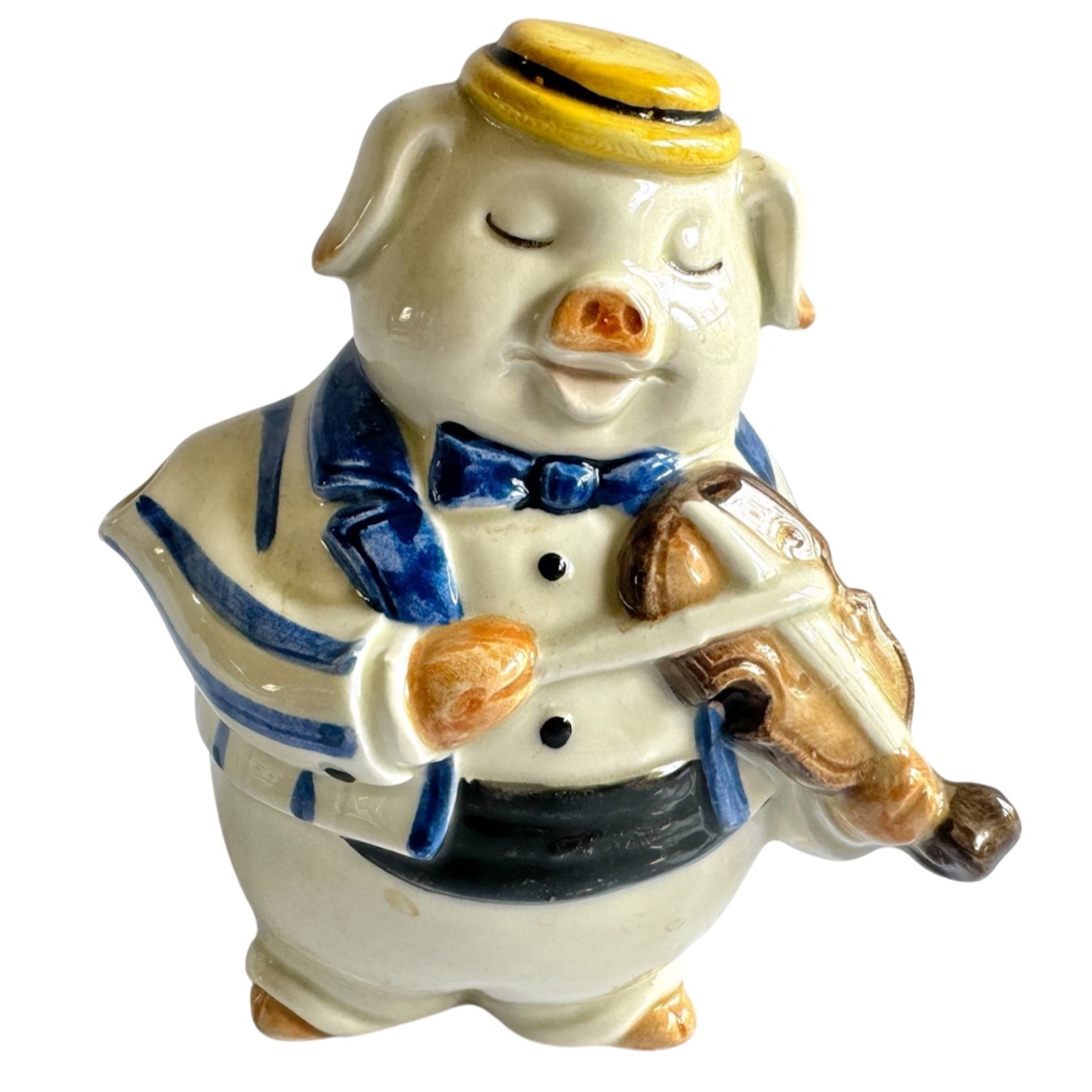 Vintage Otagiri Japan Pig Playing Violin Creamer