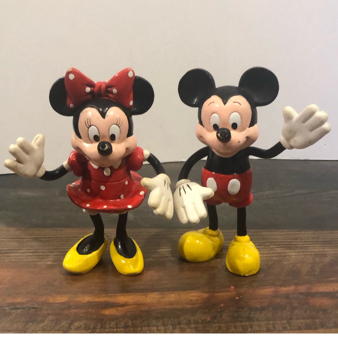 Mickey & Minnie 5" PVC Applause Bendy Figures Vintage