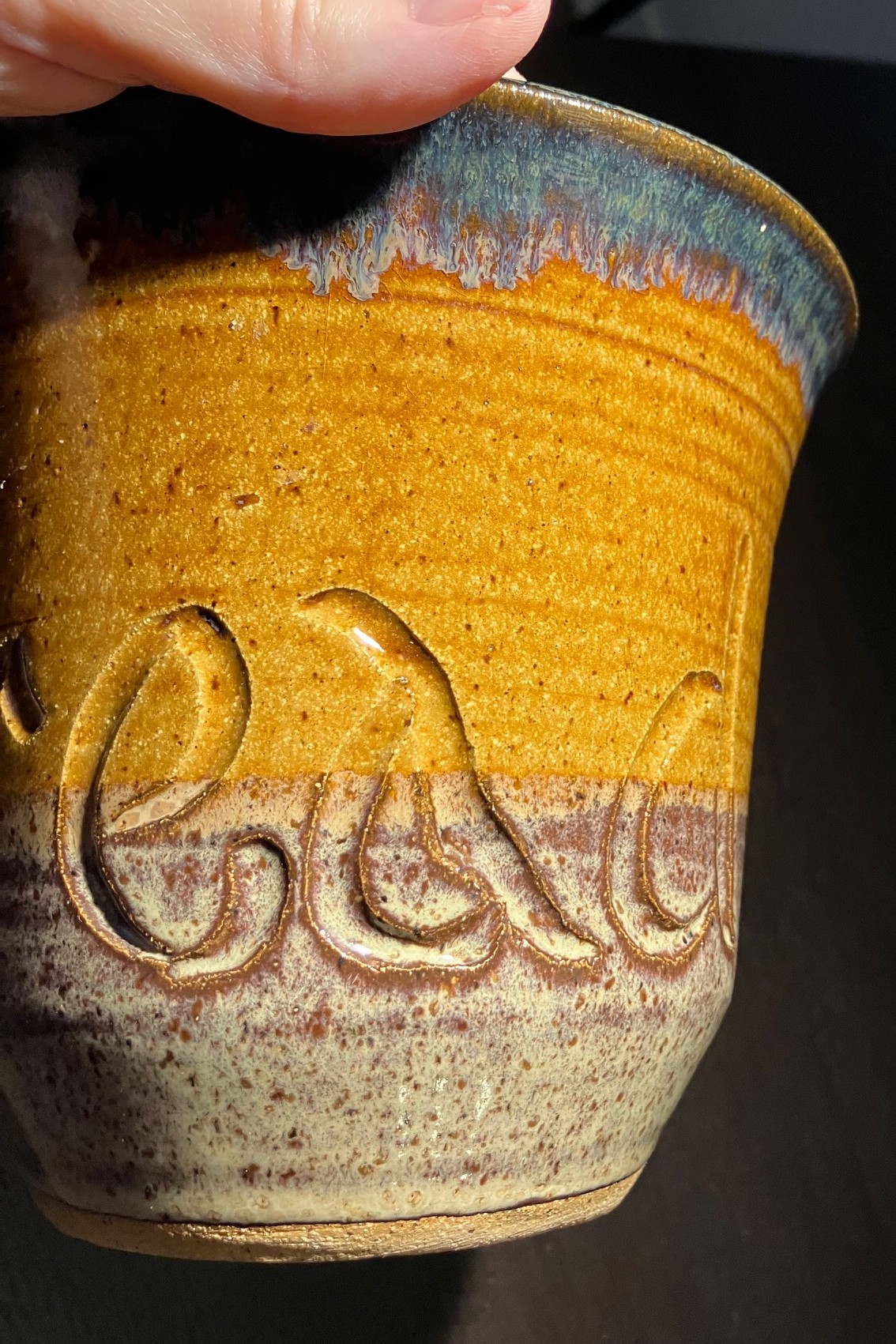Studio Pottery Glazed Container for "Bread" Marked
