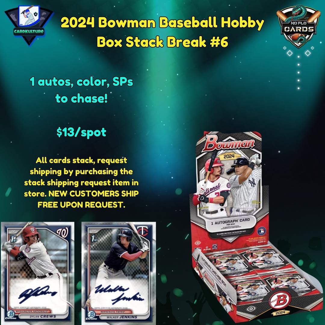 2024 Bowman Baseball Hobby Box Stack Rip #6 - Baseball Cards