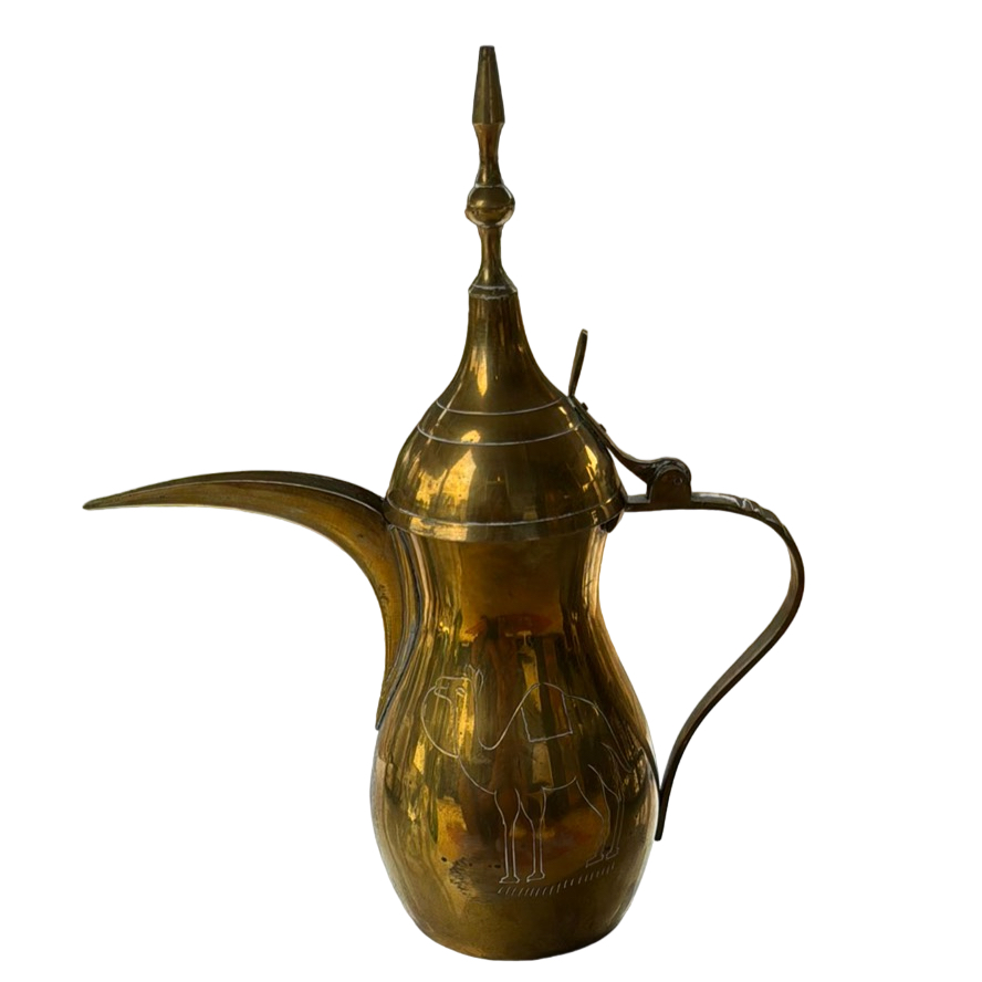 Solid Brass Vintage Dallah Coffee Pot – Islamic Brass Small Pitcher ...