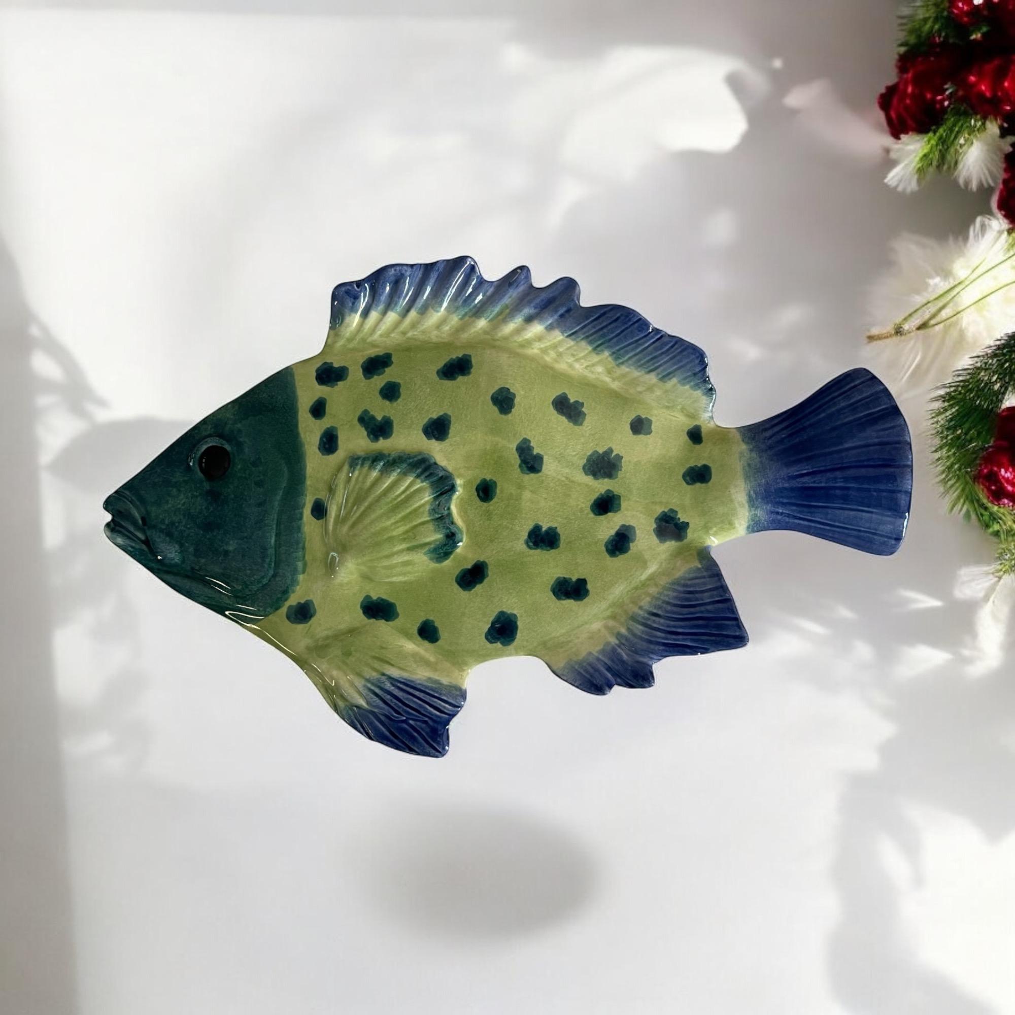 Vintage Ceramic Fish Wall Hanging. 3d Handmade Hand Painted Tropical ...