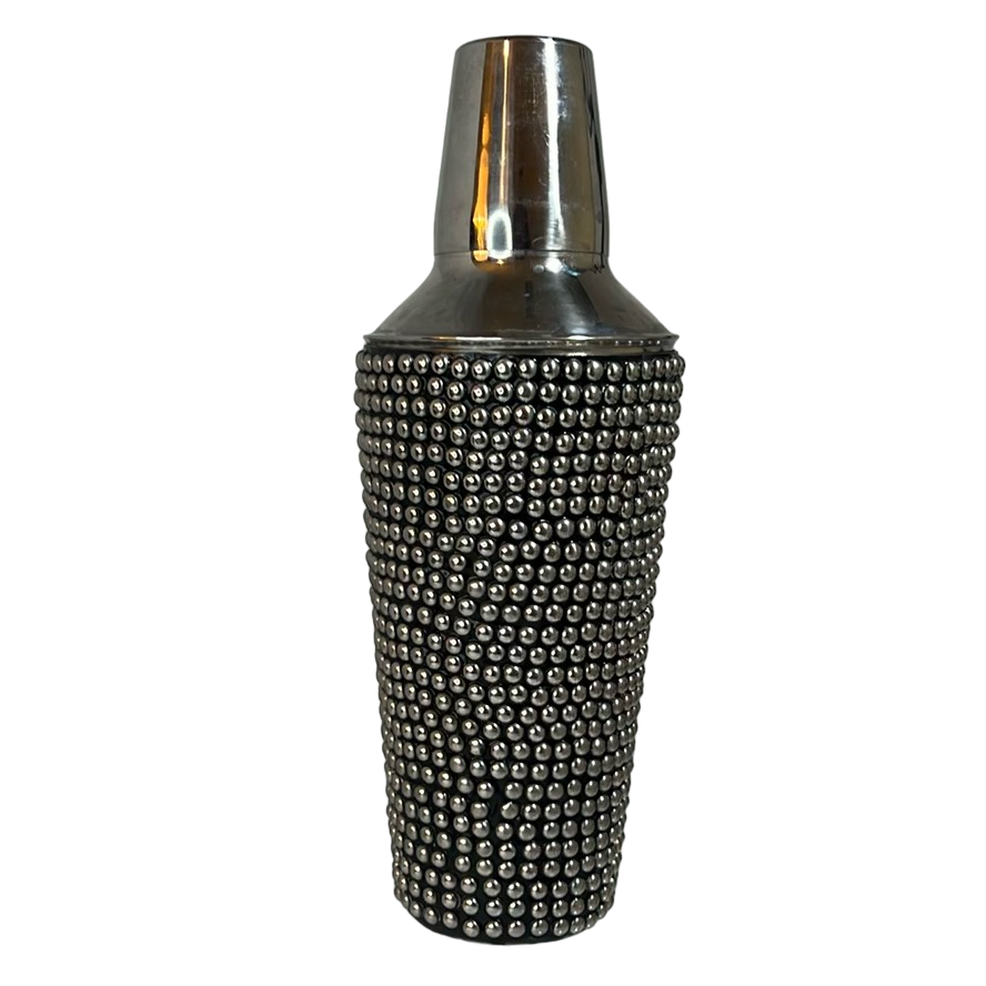 Cocktail Shaker Silver Metal Studded