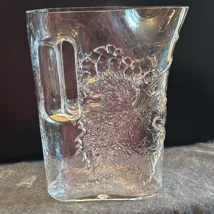 MCM Claus Josef Riedel Glass Grapevine Pitcher 64oz