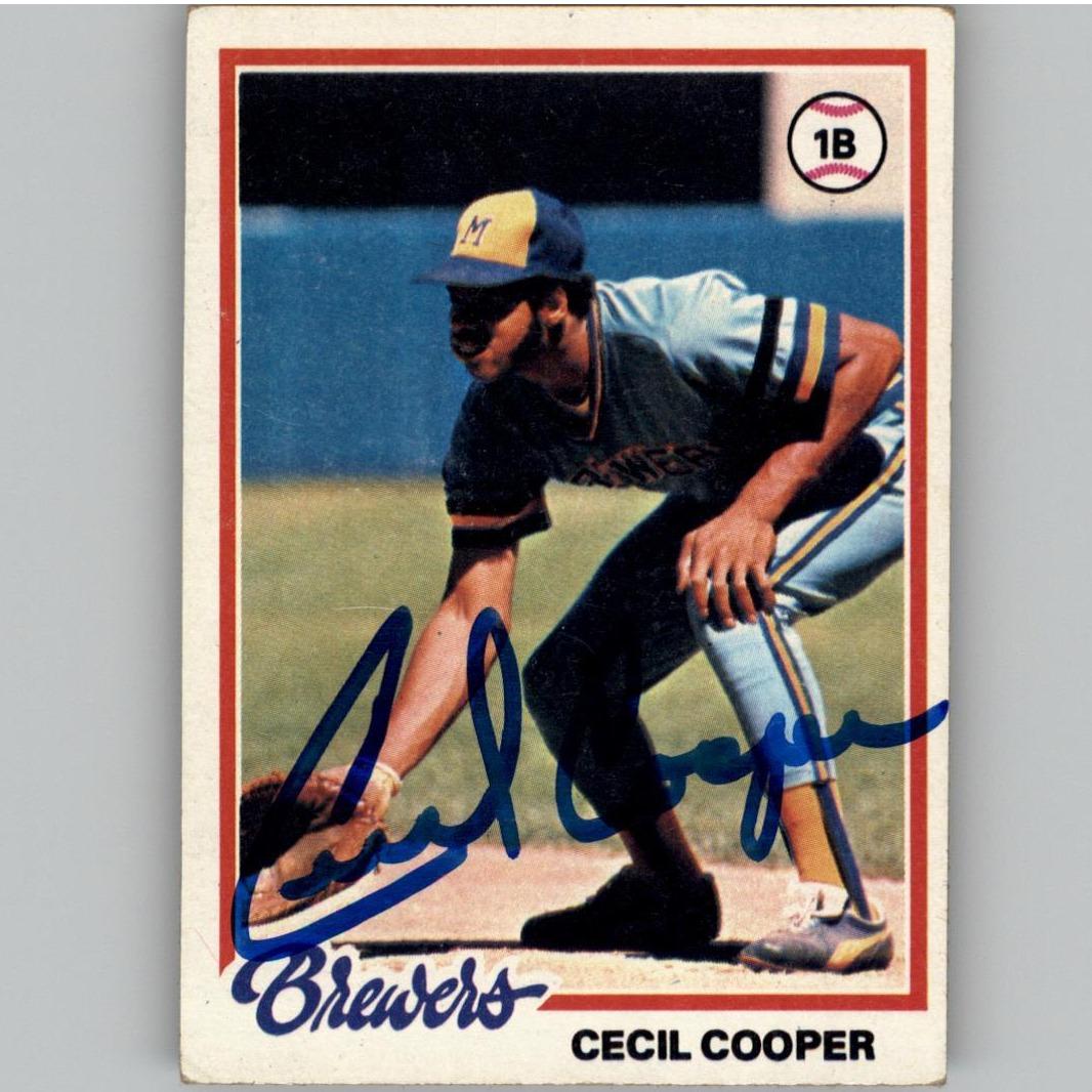 Cecil Cooper Signed Milwaukee Brewers 1978 Topps Baseball Card #154