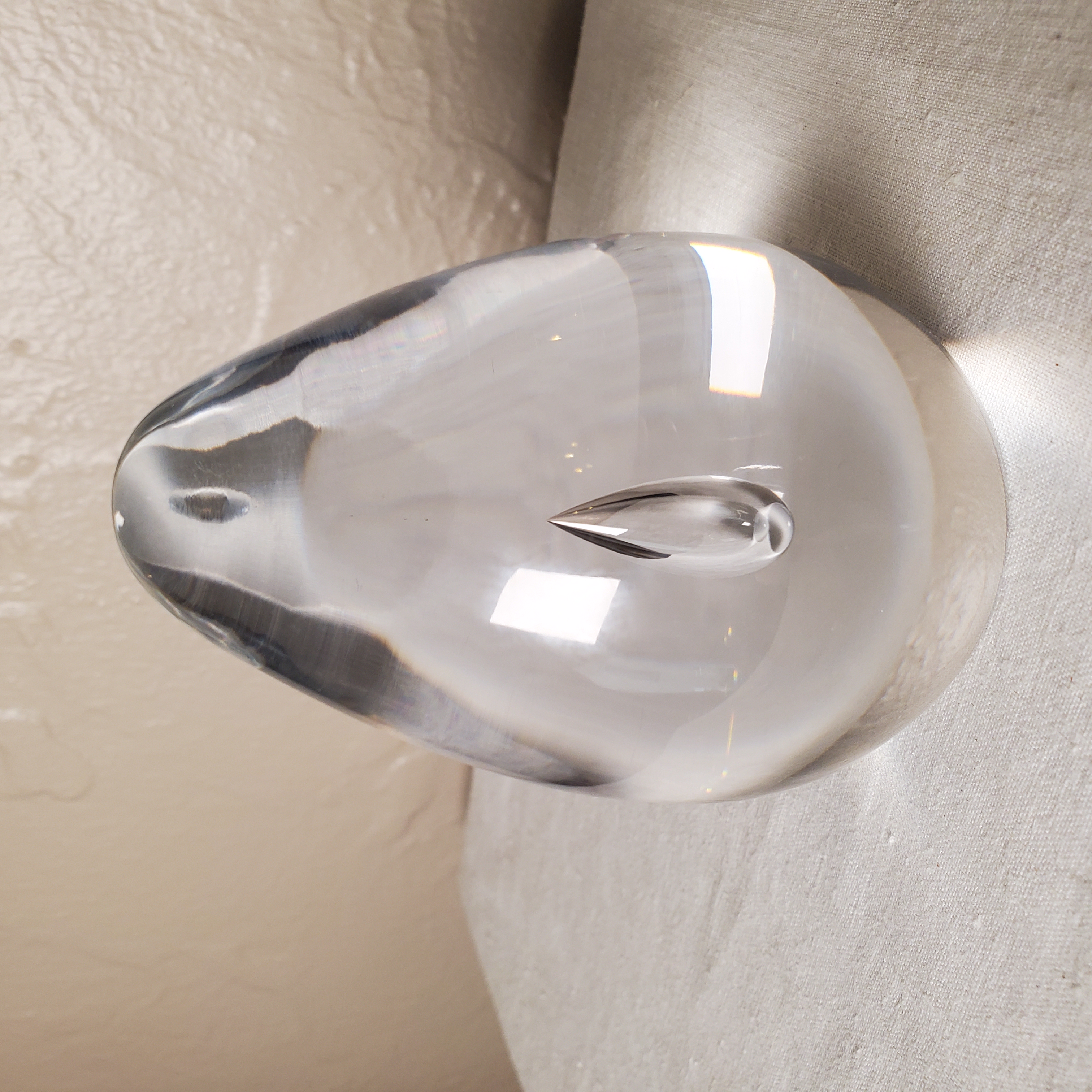 Glass Teardrop Paperweight Val Saint Lambert