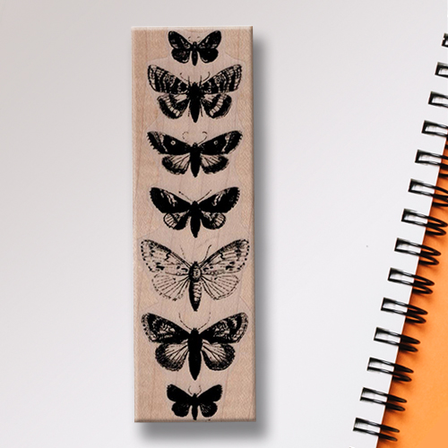 Butterfly Specimens Background Rubber Stamp