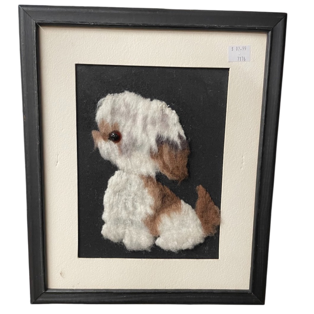 Vintage Japanese Bunka Embroidery Puppy