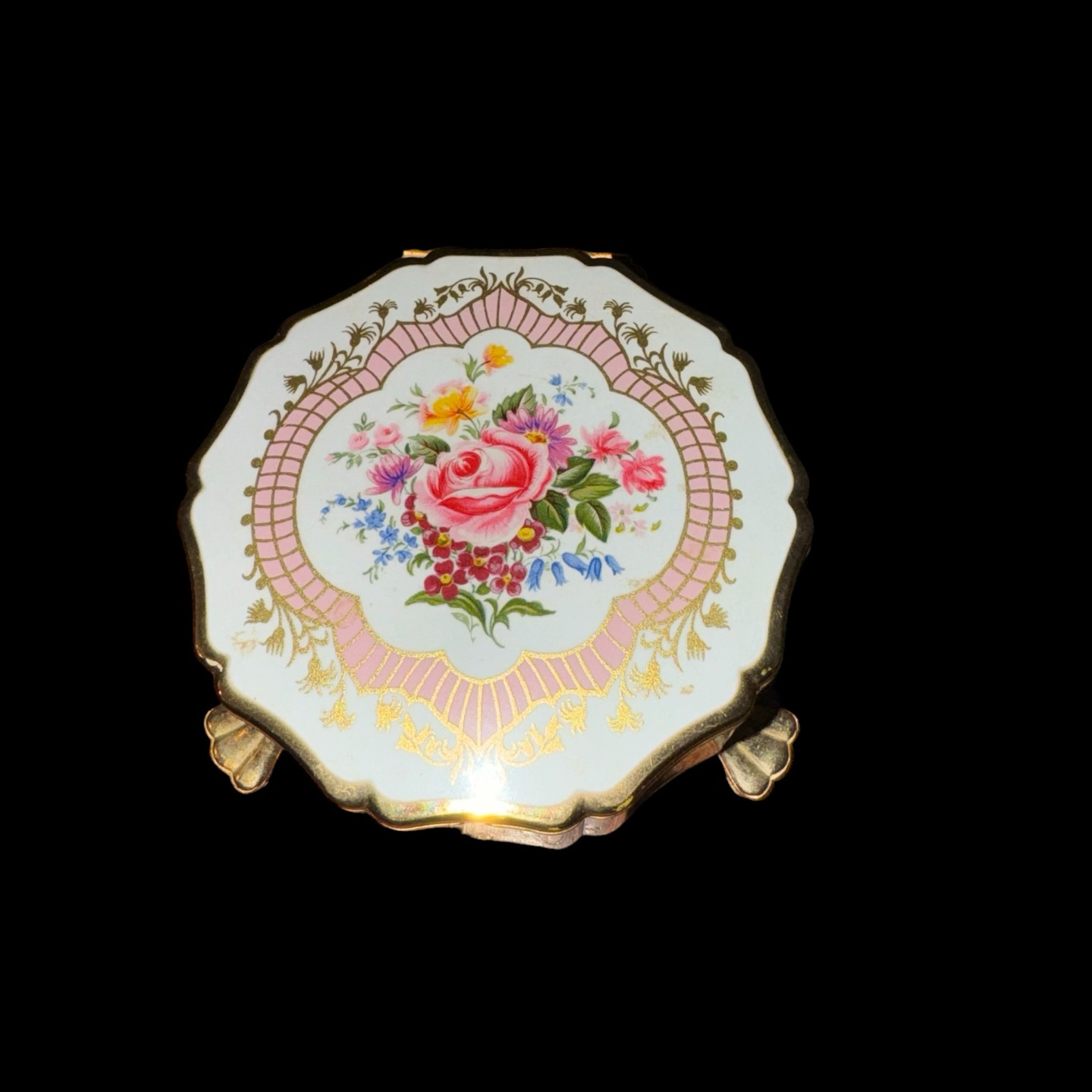 Stratton England Gold And Enamel Trinket Box