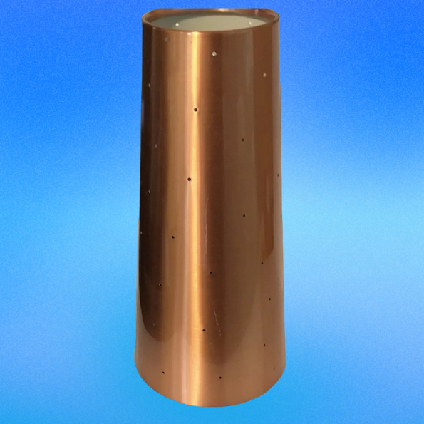 Mid Century Modern Tall Metal Copper Cone Shaped Light Shade Holes 12.5” H