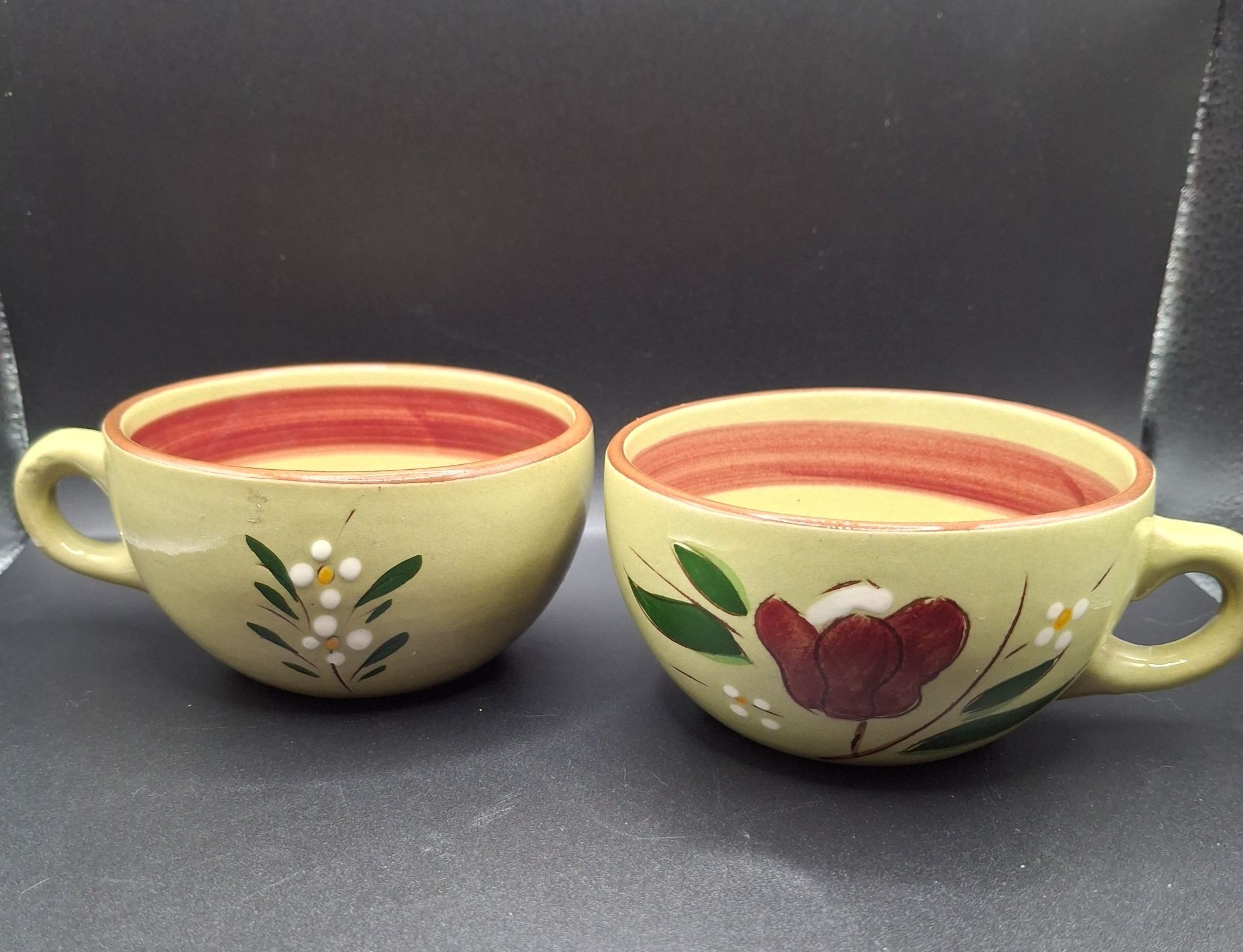 Pair Of Vintage Stangl Pottery Magnolia Pattern Coffee Cups Hand ...