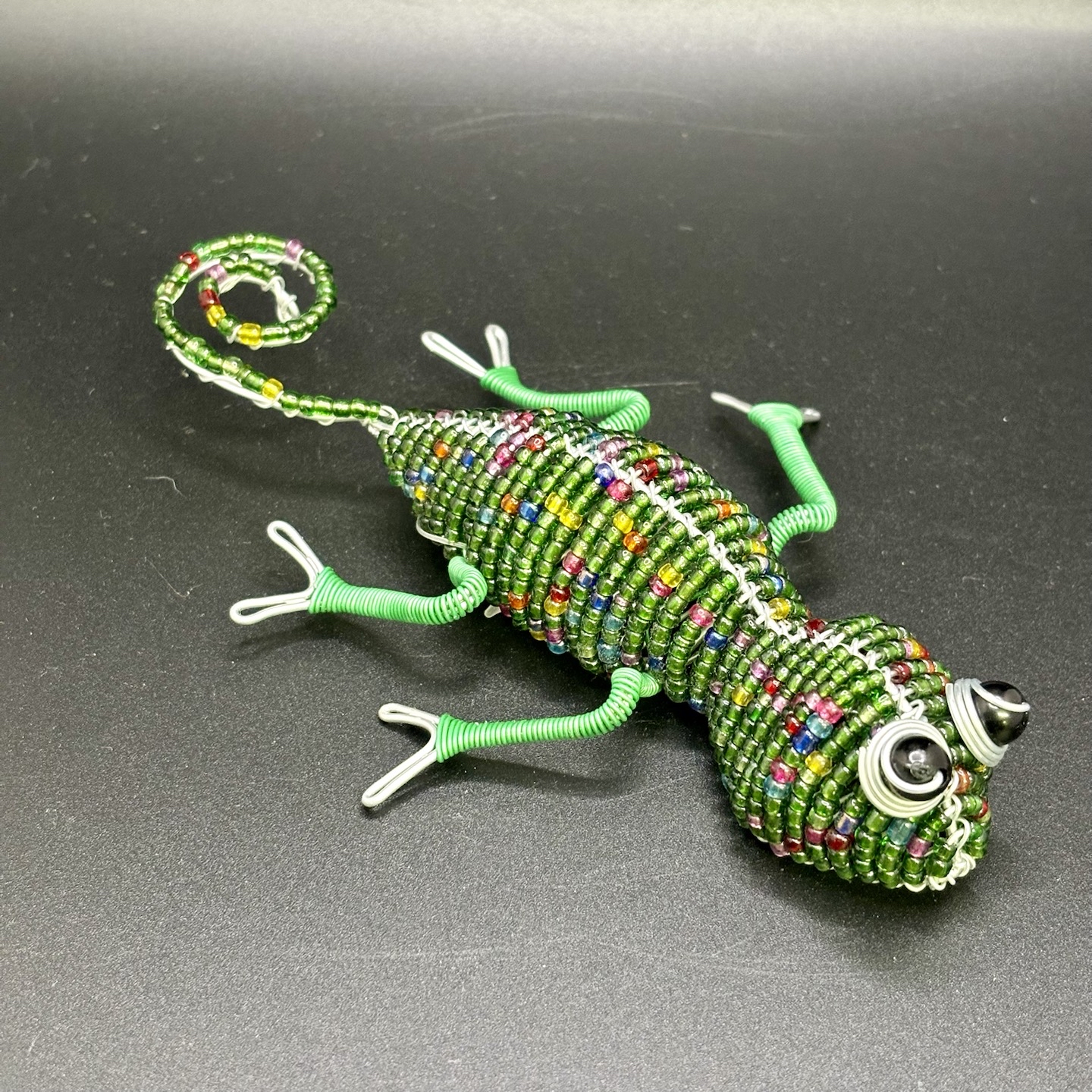 Green Beaded Wire Lizard Gecko 6”