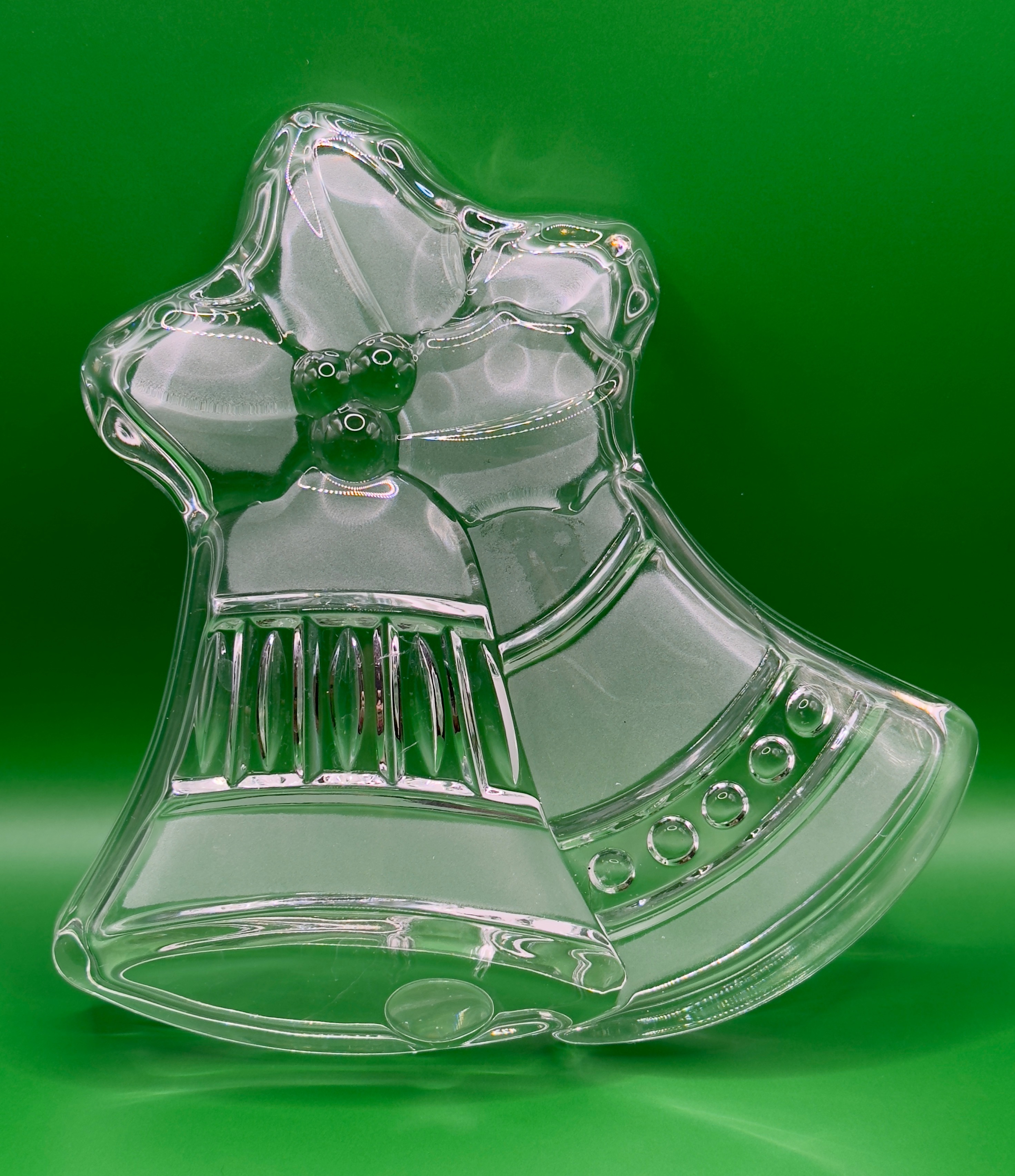 Vintage Clear Glass Bell Shaped Figurine Paperweight Trinket, Holiday ...