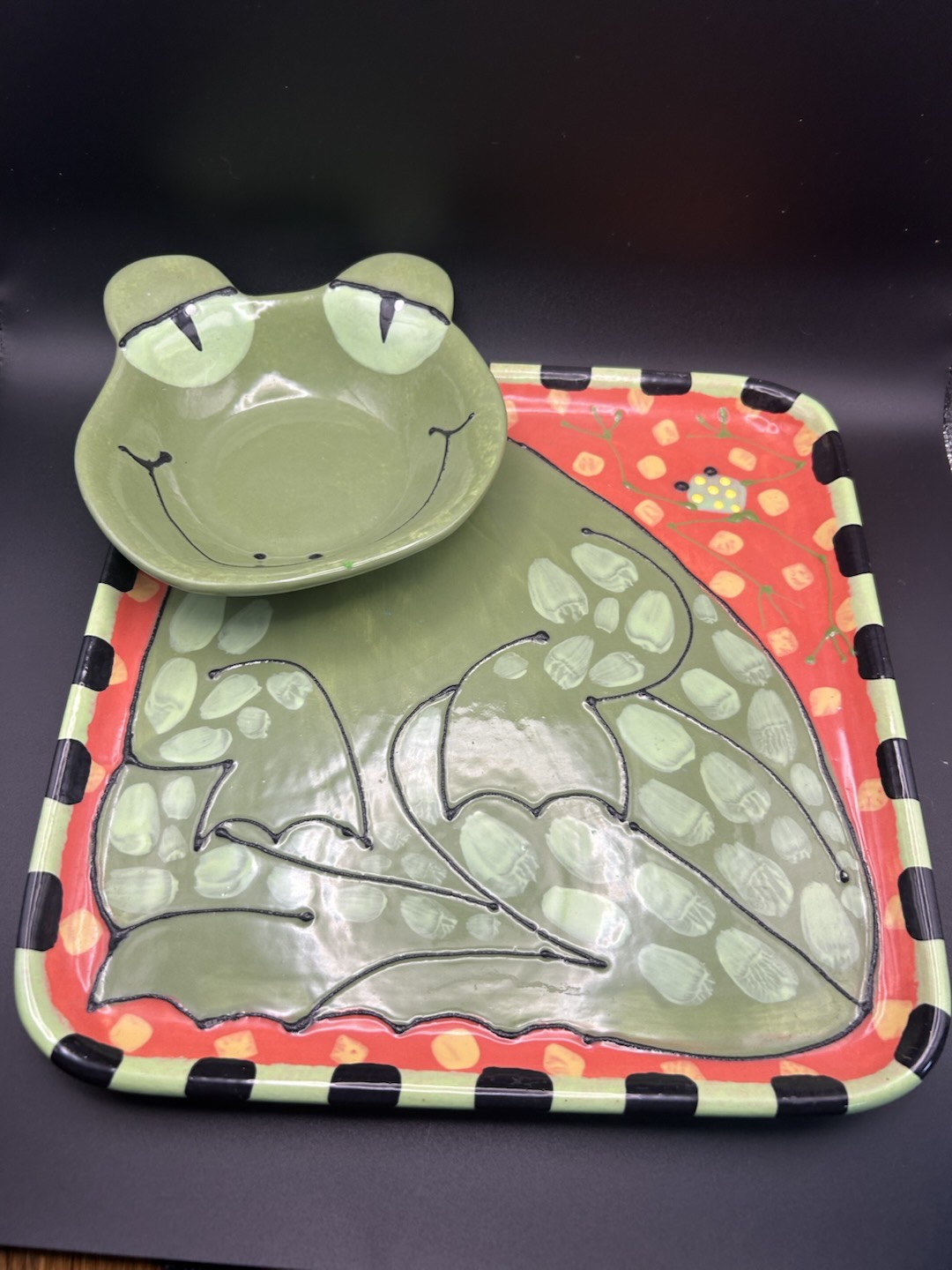 Lanz Russell Frog Chip & Dip Platter
