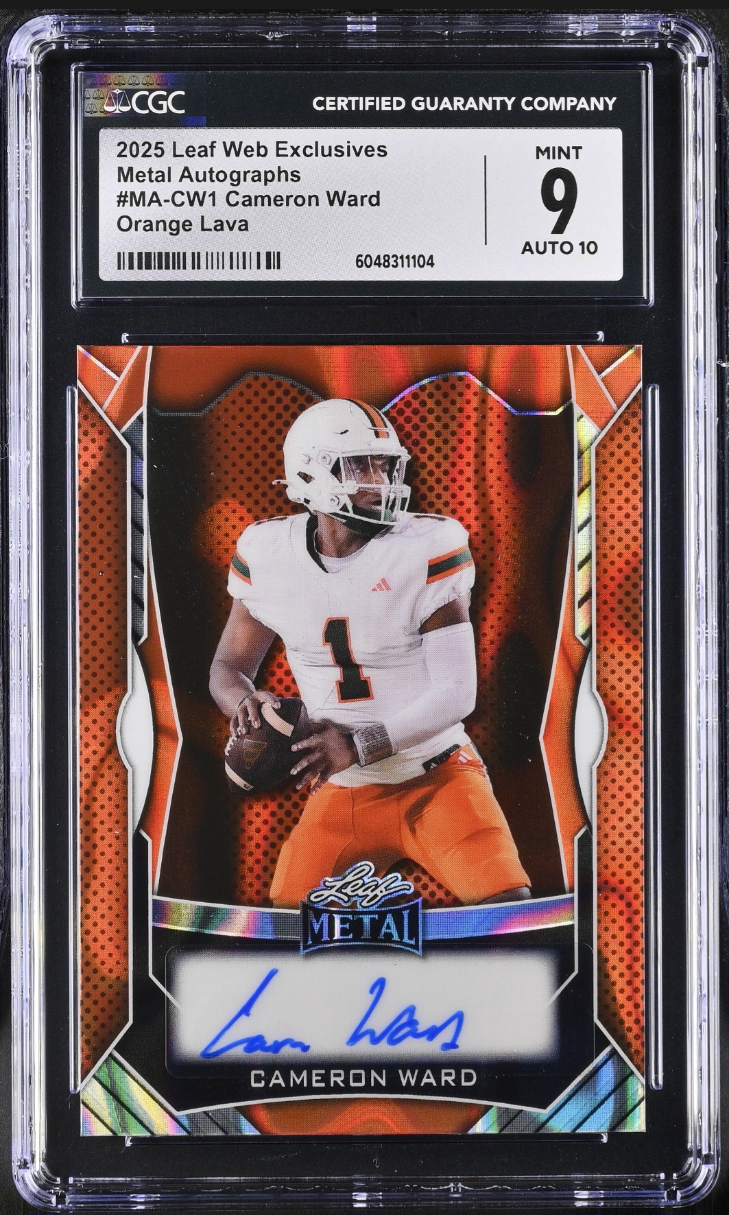 2025 Leaf Web Exclusives Metal Orange Lava Cameron Ward /45 Mint CGC 9 ...