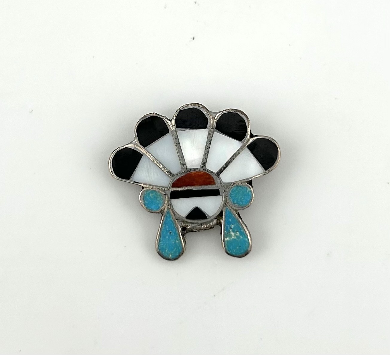 Vintage Zuni Sun Face Brooch