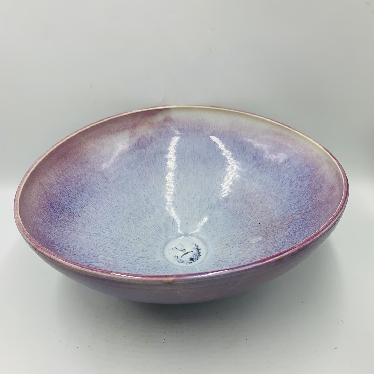 Ginny Conrow Seattle NW Studio Pottery Purple Blue Bowl 12”