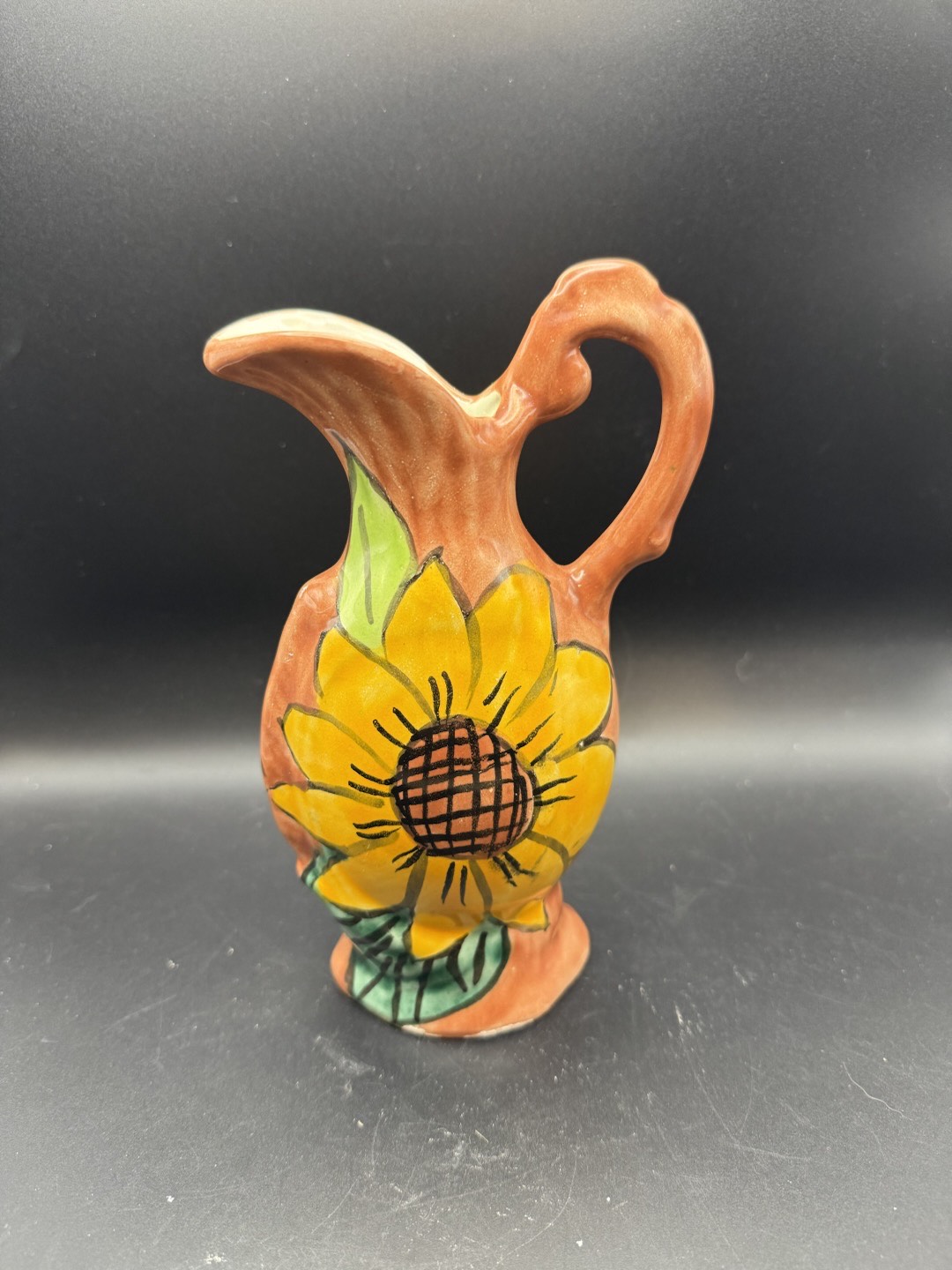 Mexican Pottery Sunflower Pitcher
