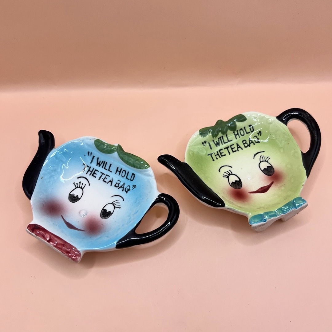 Anthropomorphic Teapot Teabag Holder Dishes