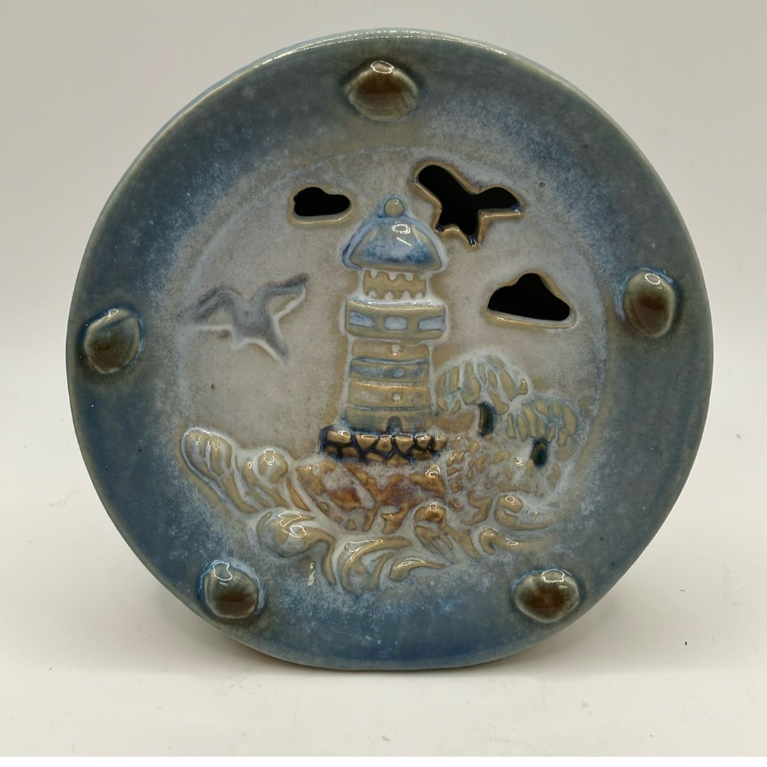 Nautical Lighthouse Glazed Pottery Decor