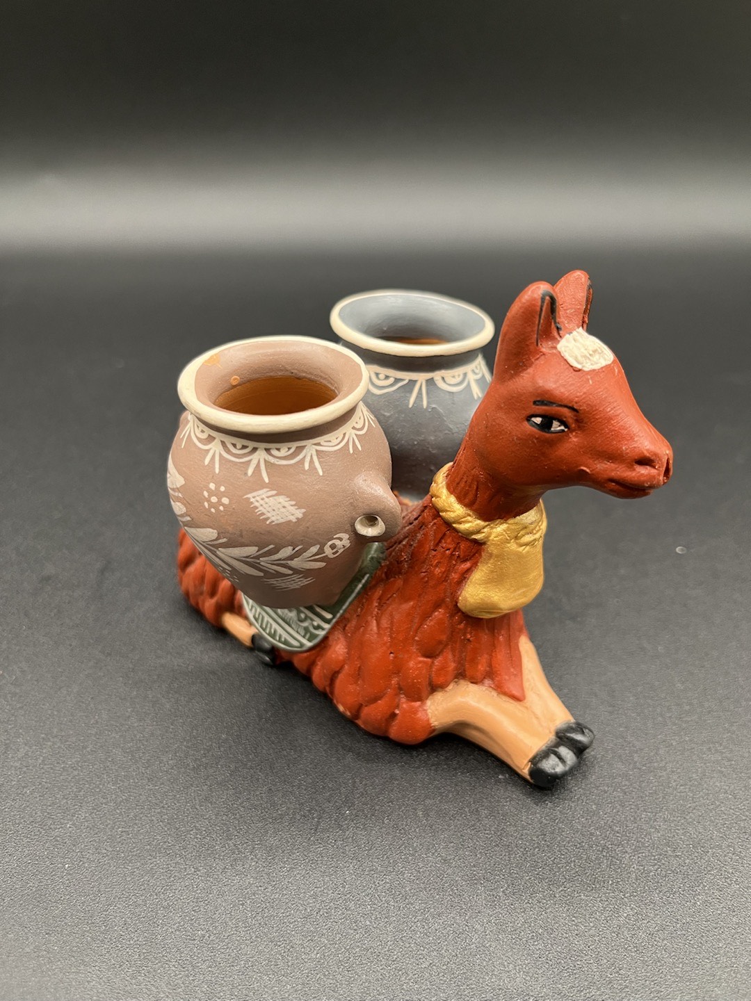 Peruvian Folk Art Pottery Llama Mini Planters 3.5”🦙