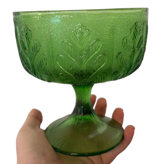 1978 FTD Green Glass Compote