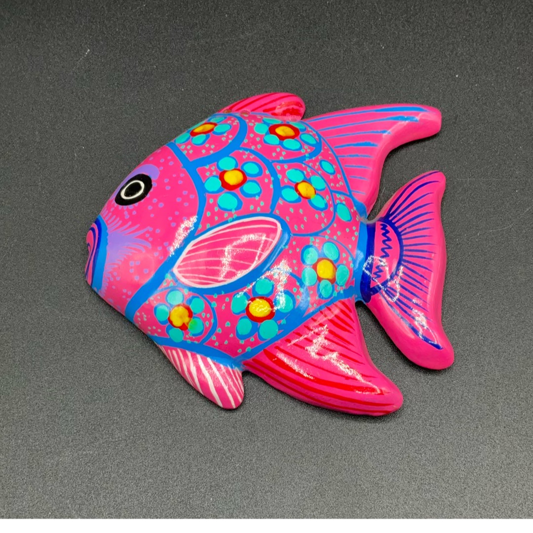 Pink Talavera Fish 4.5"Lx4.25"W