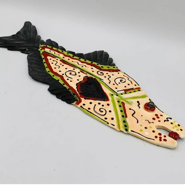 13. Molly Willson Perry Art Pottery Fish Salmon Alaska Pacific NW wall ...