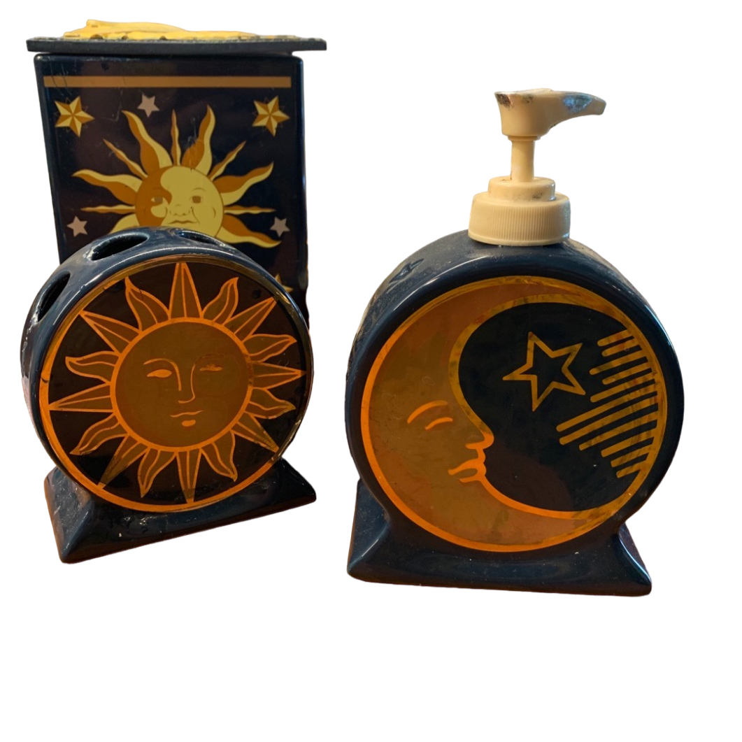 90s Celestial Toothbrush Holder And Soap Dispenser