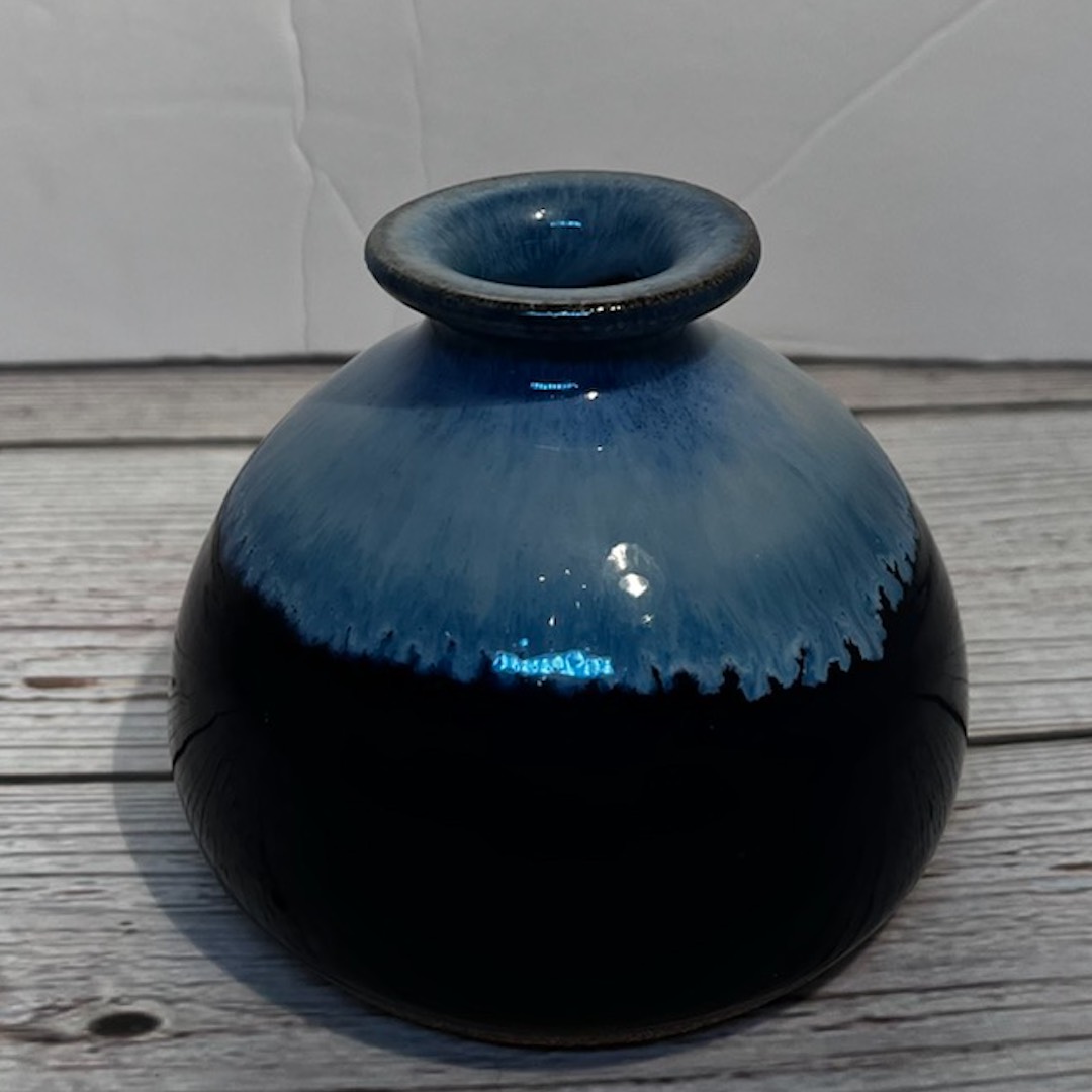 Signed Red Duck Pottery Bud Vase