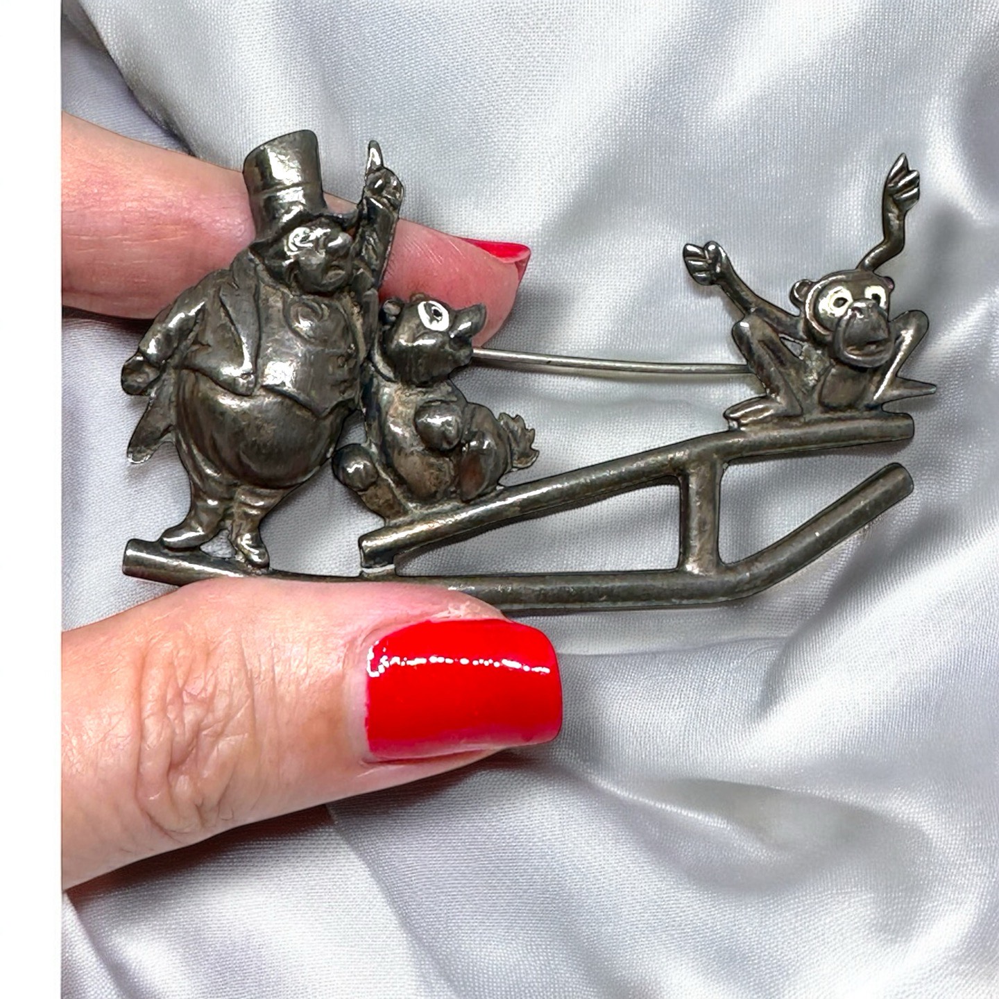 Coro Walt Disney Dumbo Jewelry Circus Brooch Ringmaster Seesaw Trio ...