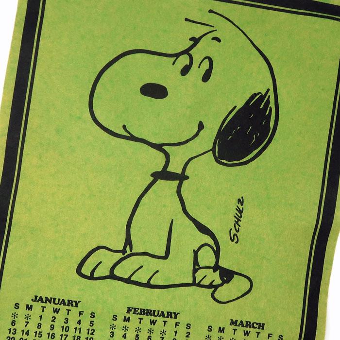 Vintage Snoopy Wall Calendar Felt Pennant - Peanuts Collectible