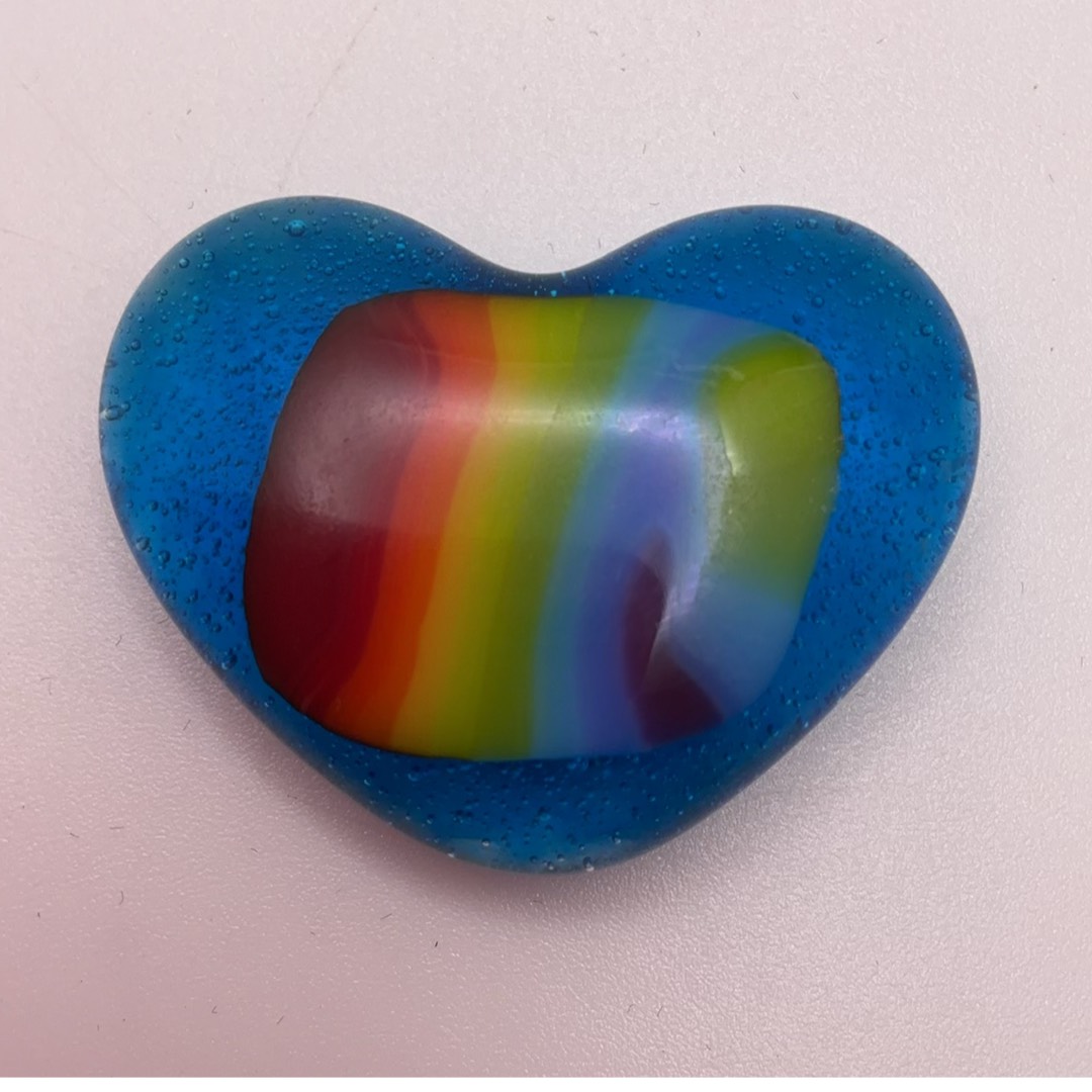Made by Me! Fused Glass Mini Magnet Rainbow Bar Handcrafted Studio Art