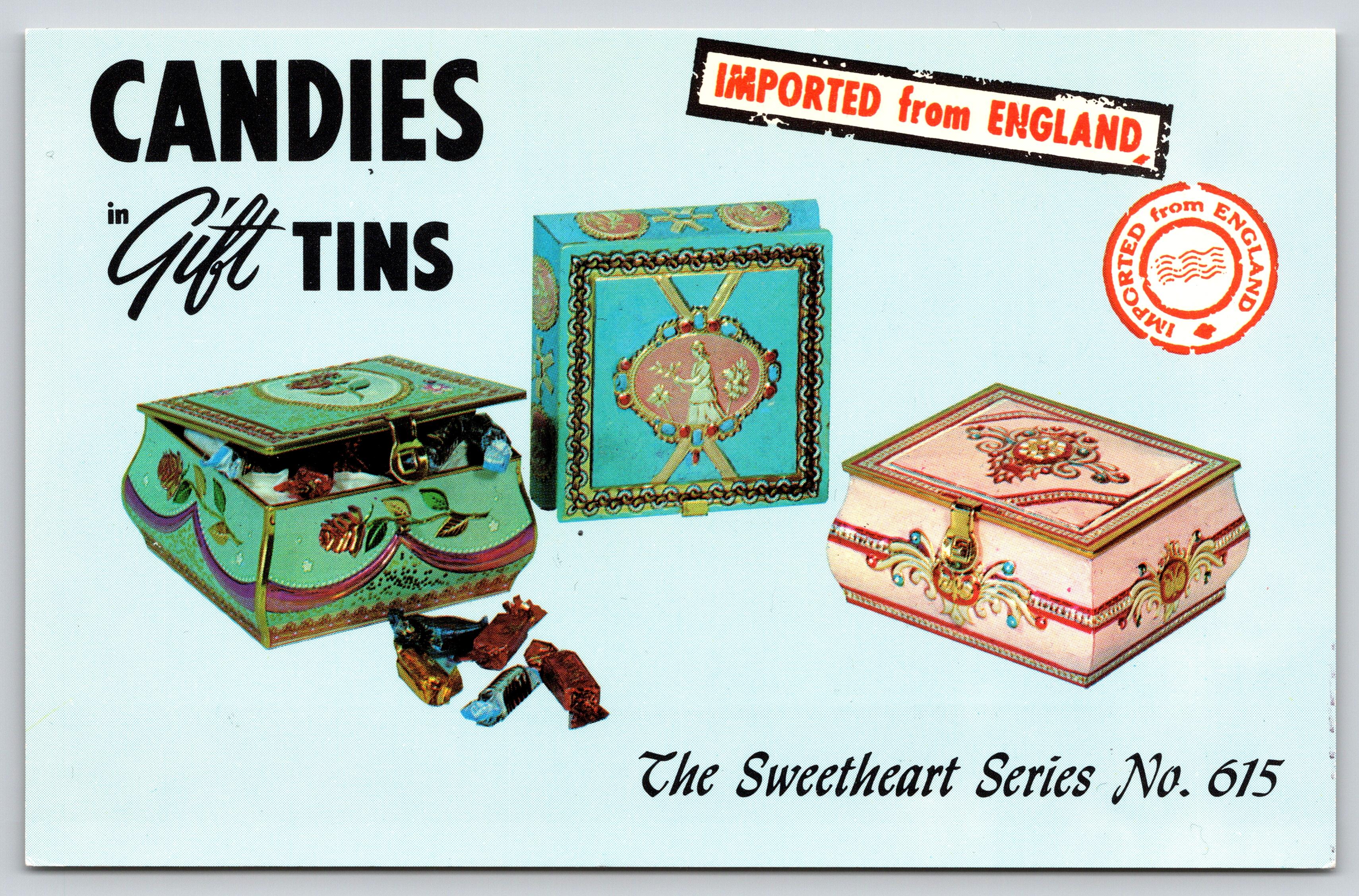 Postcard Candies in Gift Tins Sweetheart Series No 615 Imported from ...