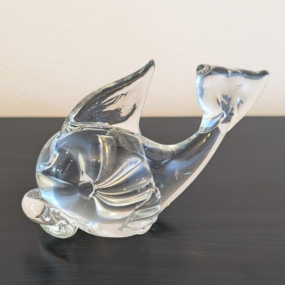 Vintage Clear Big Lip Fish Paperweight