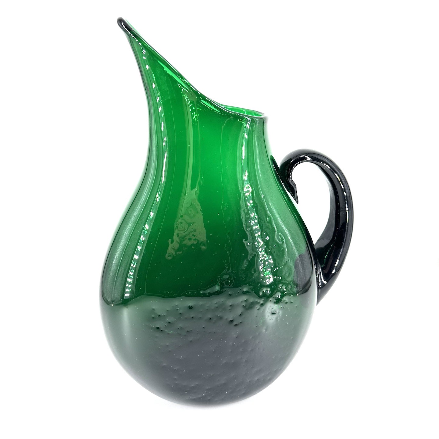 1953 967 Emerald Green Blenko Art Glass Pitcher Wayne Husted