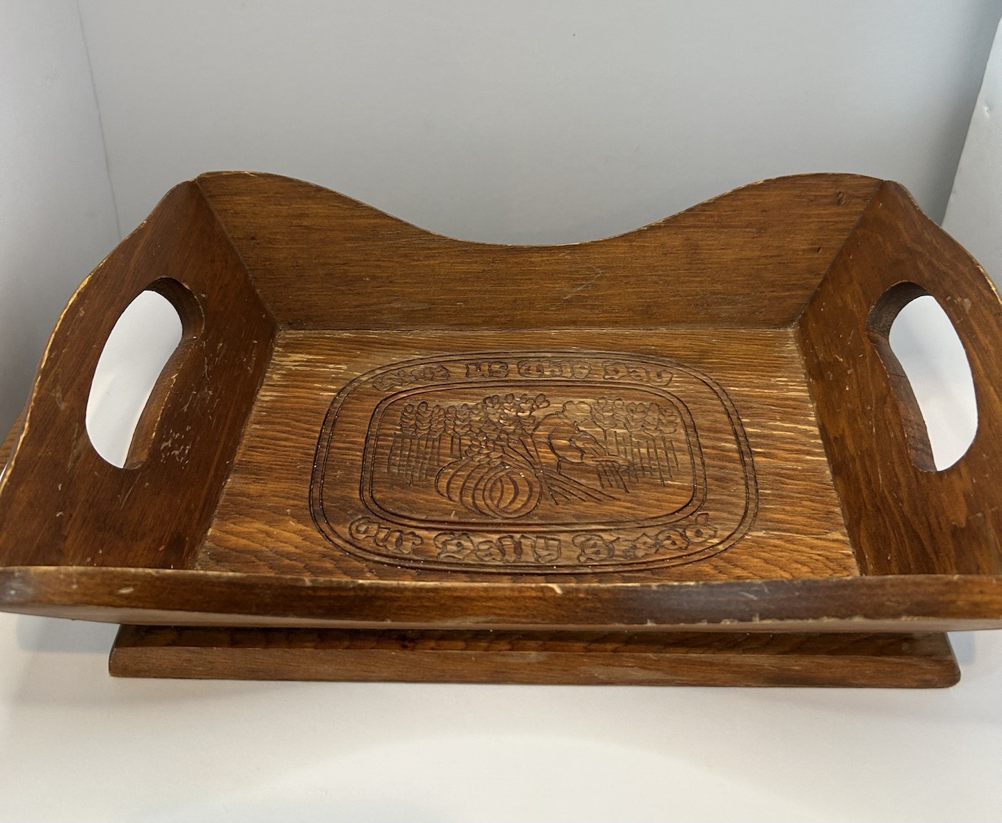 Wooden Bread Tray With Handles 12 X 8 1/2 “Give Us This Day Our Daily ...