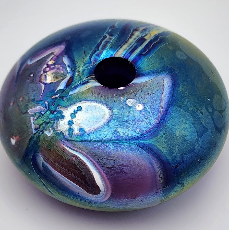 Vintage 1980's Eric Peder Brakken Glasshouse Studio Art Glass Oil Lamp ...