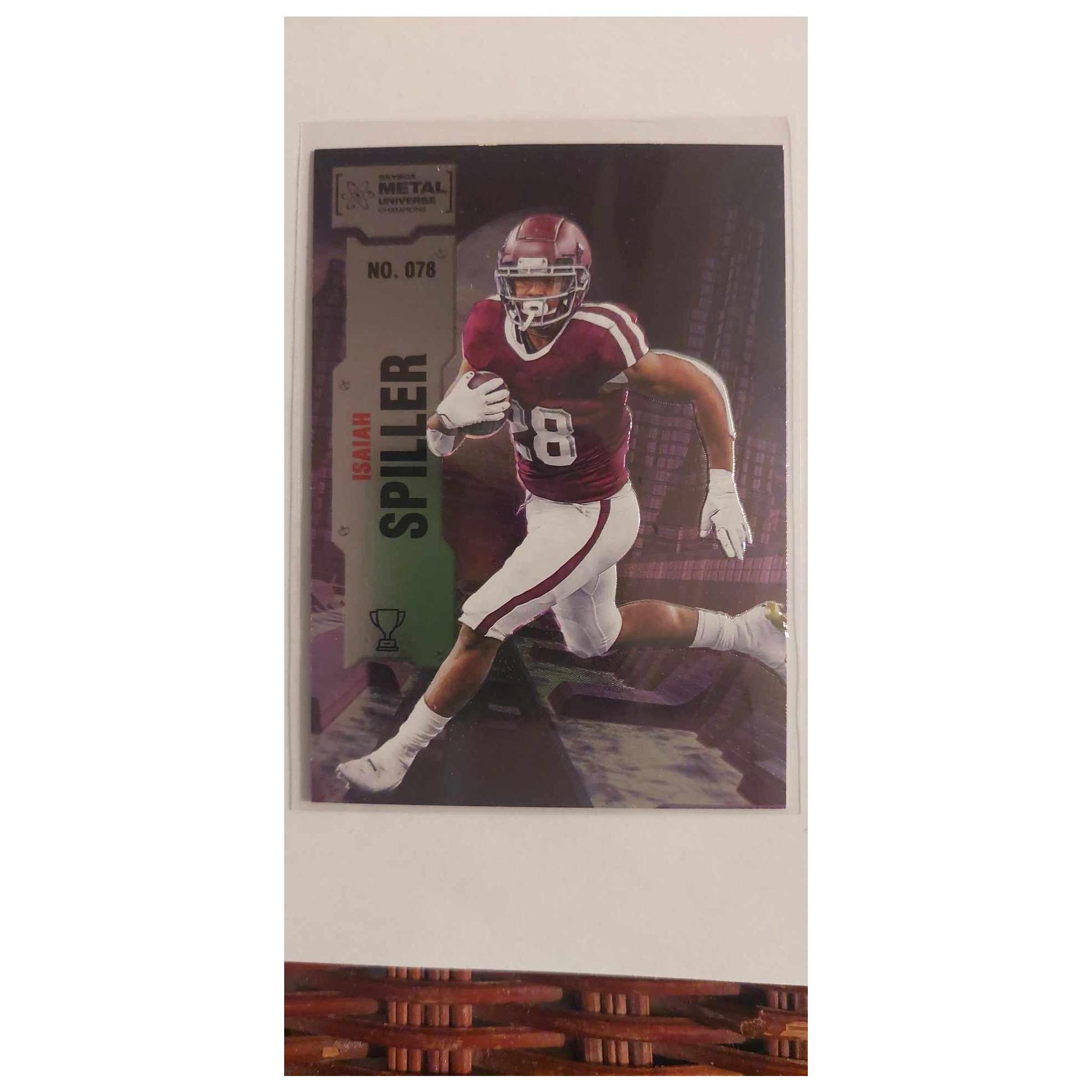 Isaiah Spiller 2022 Skybox Metal Universe Champions. Texas A & M Aggies.