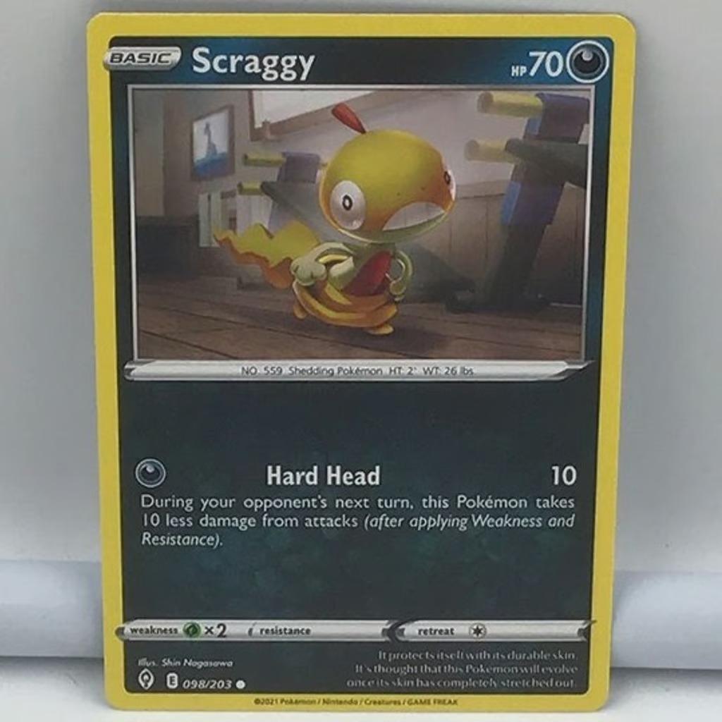 2021 Pokemon Trading Card Basic Scraggy 70 HP #098/203